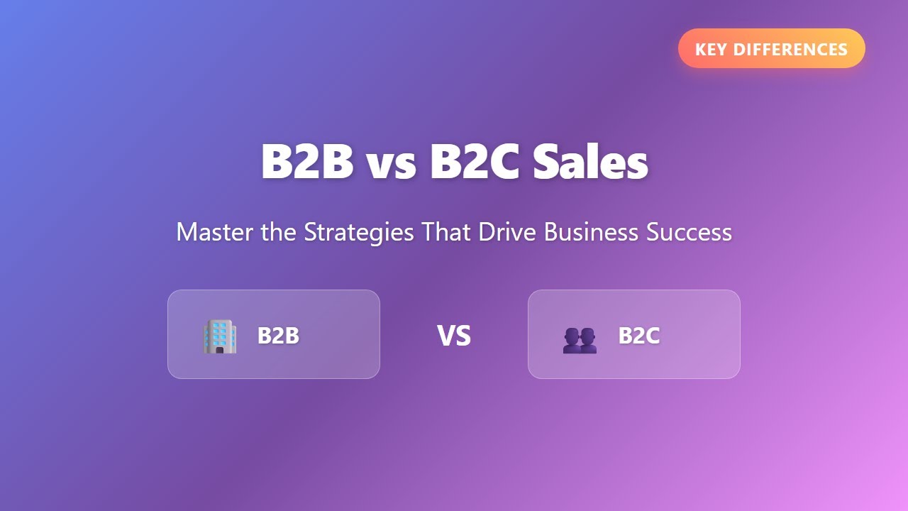 B2B vs B2C Sales: Key Differences & Strategies - YouTube