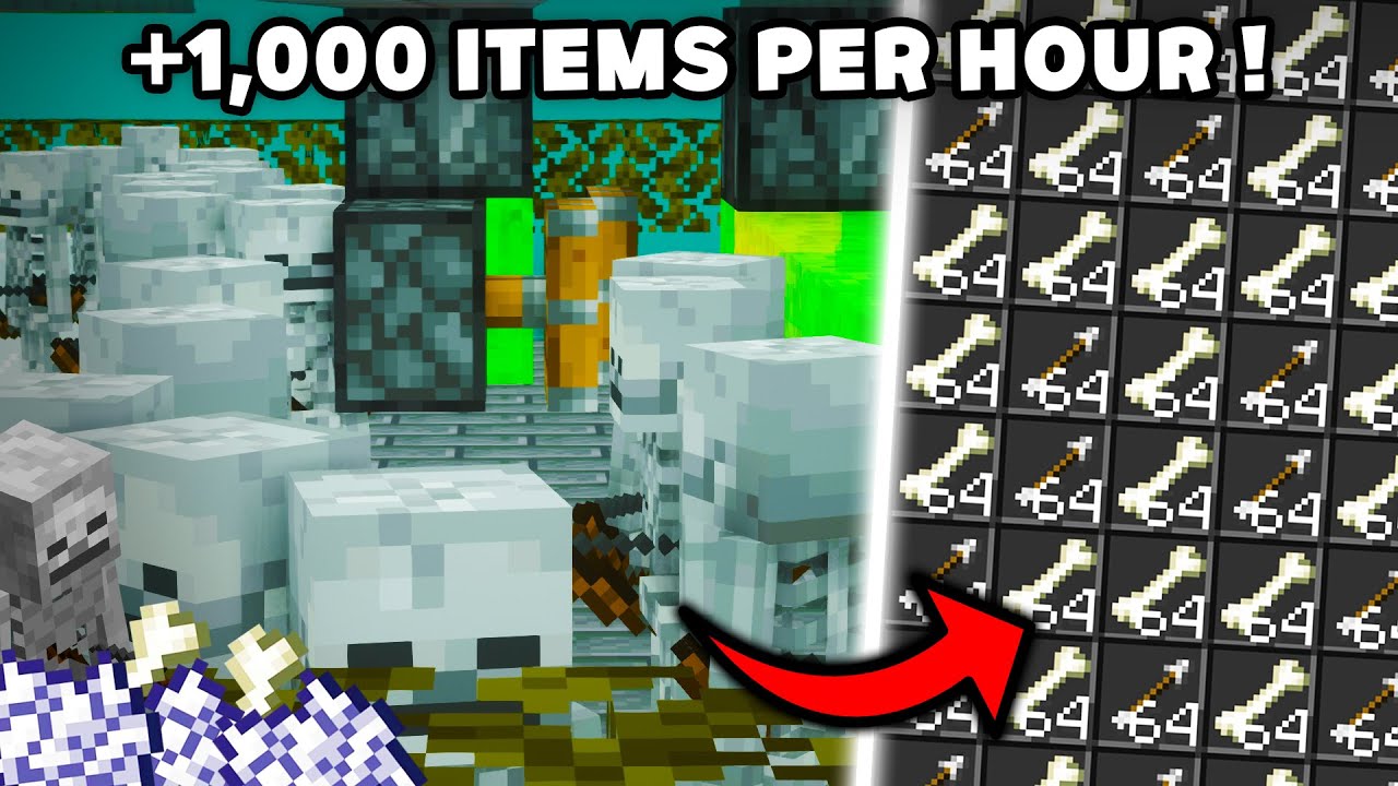 Minecraft Skeleton Bone Meal Farm 1.19 - Easy & Efficient ! - YouTube