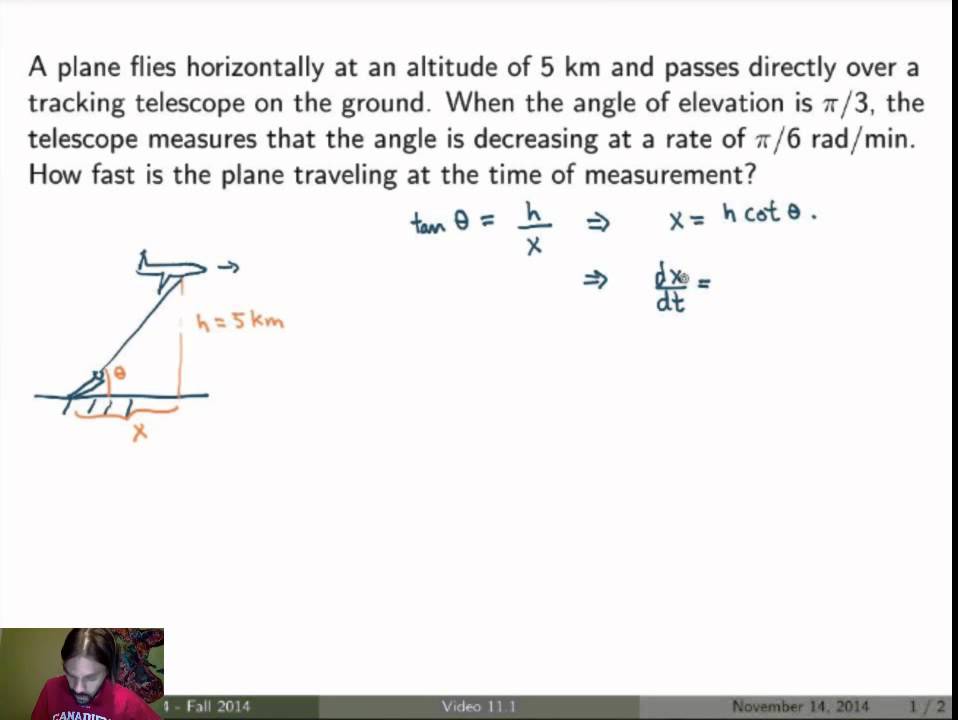 Math 114 - Video 11.1 - Related rates problems: an example - YouTube