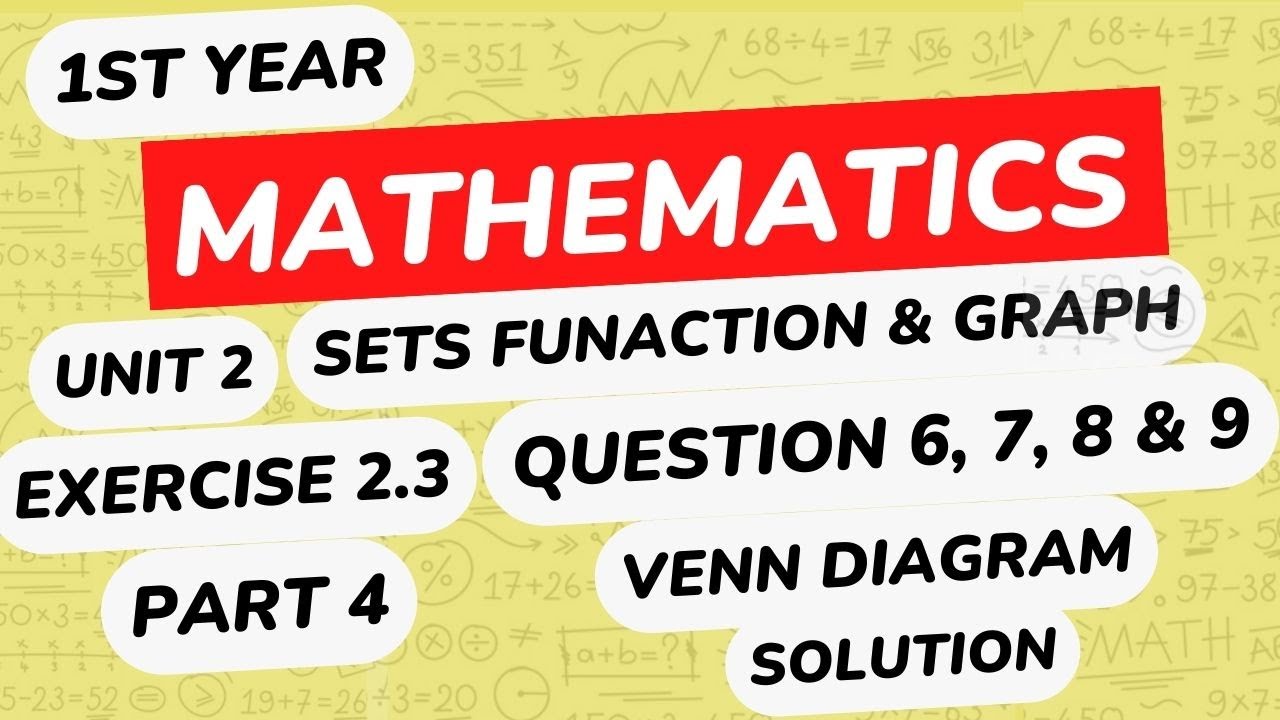 Mathematics 1st Year Exercise 2.3 |Sets Function & Graph | Question 6 to 9 |Part 4 |PUNJAB ...