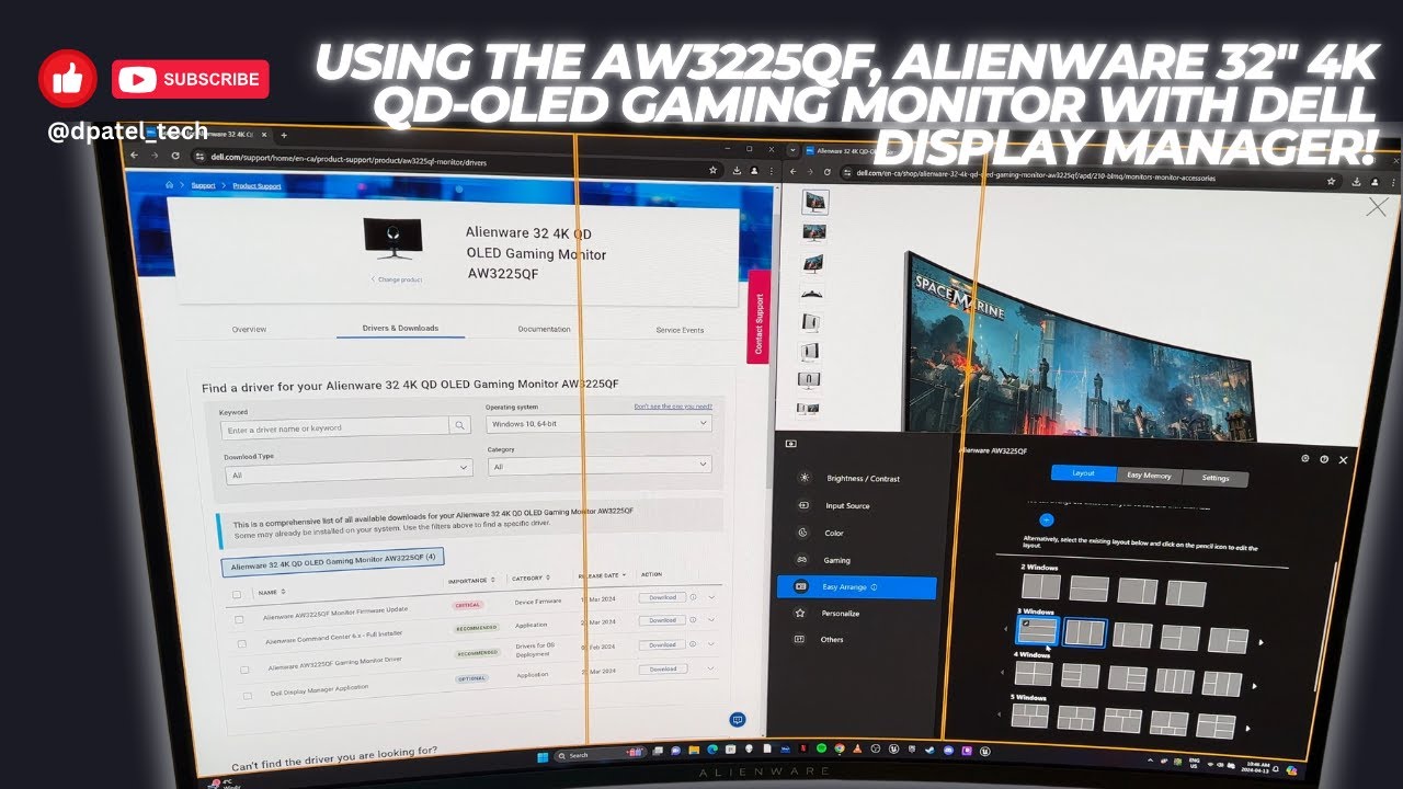 Using the AW3225QF, 32" 4K OLED Monitor with Dell Display Manager - YouTube