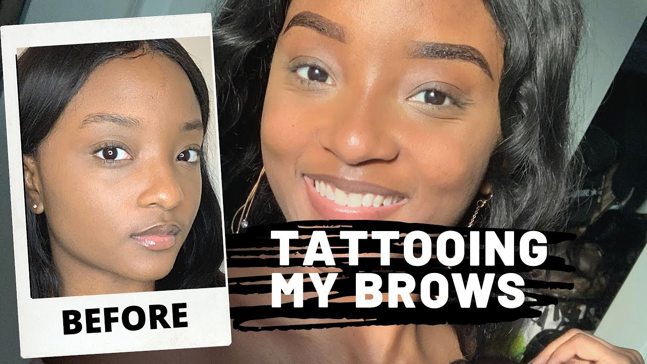 TATTOOING MY OWN BROWS: Microshading - YouTube