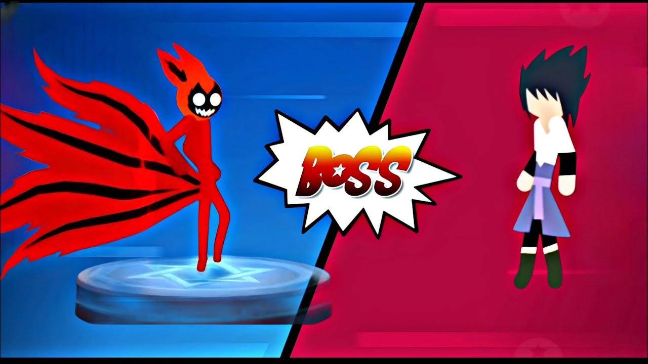 Stick shinobi Naruto Four tails Fox VS Sasuke Boss Fight - YouTube