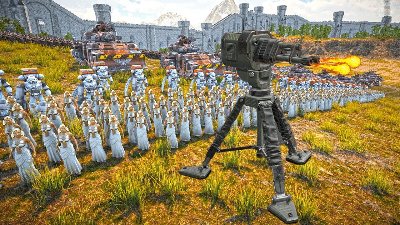 LMG TURRET, SPACE MARINE BLASTER TANK & RAMBO VS 2.5 MILLION PYRAMID ...