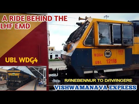 A RIDE BEHIND LHF EMD I Ranebennur to Davangere In 17325 Belagavi ...