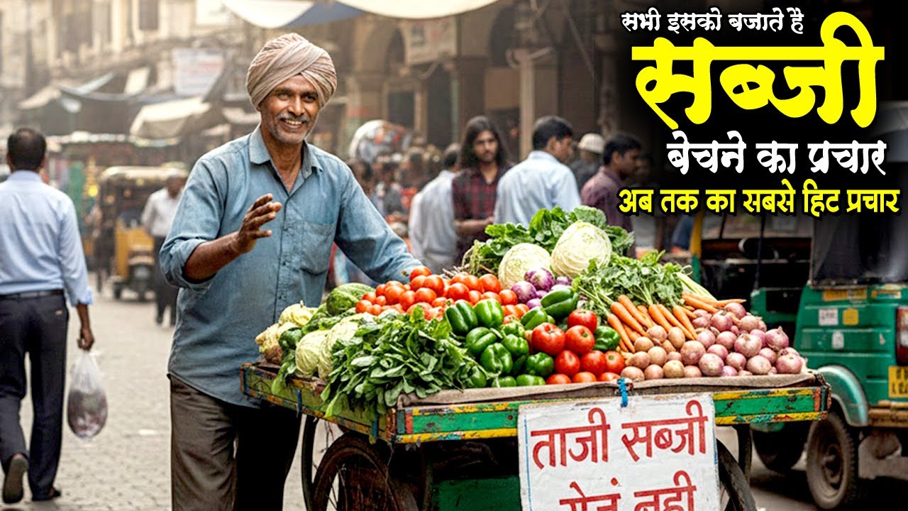 हरी ताज़ी #सब्जी बेचने का प्रचार, sabji bechne ka prachar, thela se ...