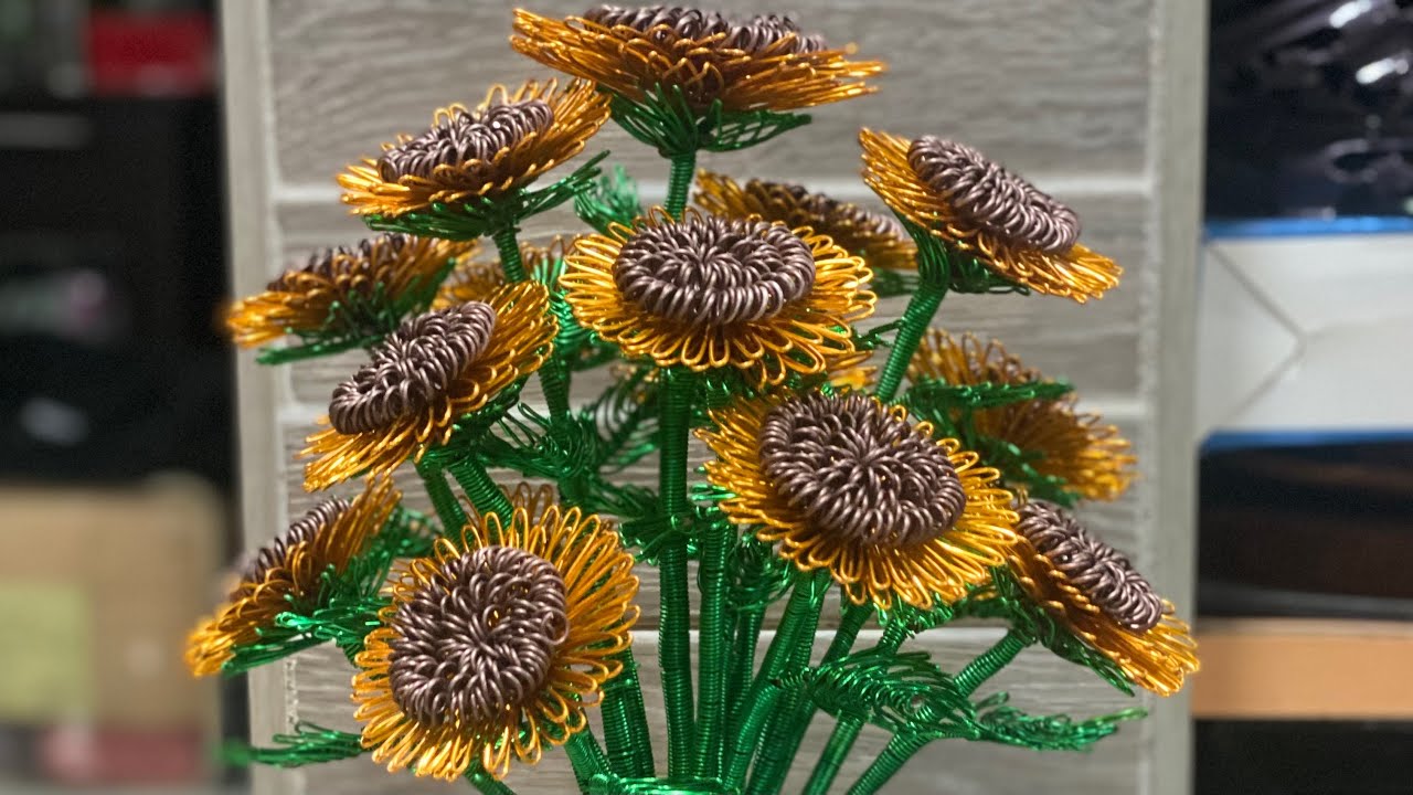 How To Make Wire Sunflower - YouTube