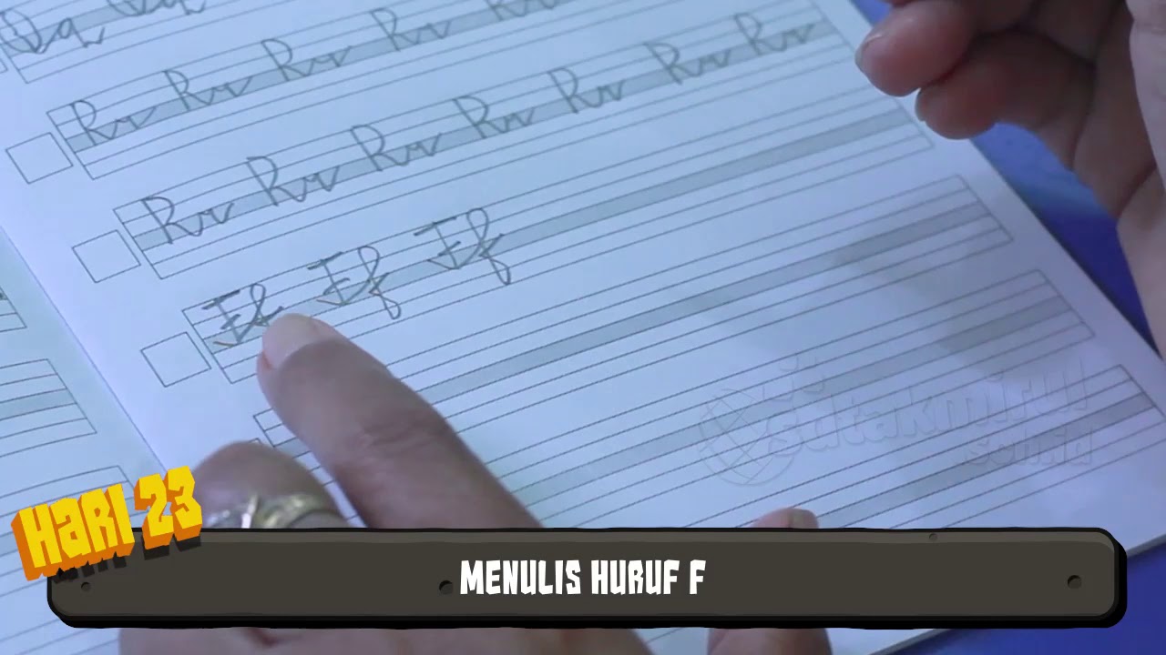 Hari 23: Huruf Ff - Menulis Tegak Bersambung - YouTube