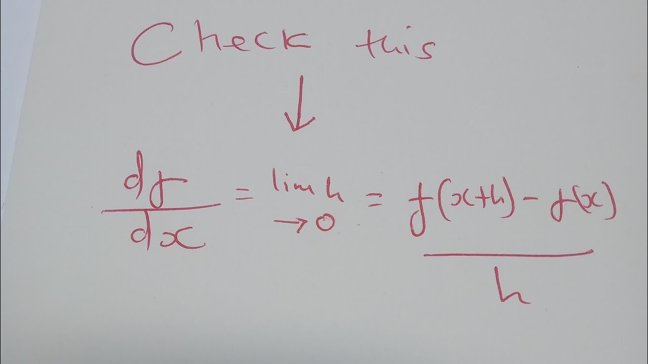 derivative from the first principle,from definition. - YouTube