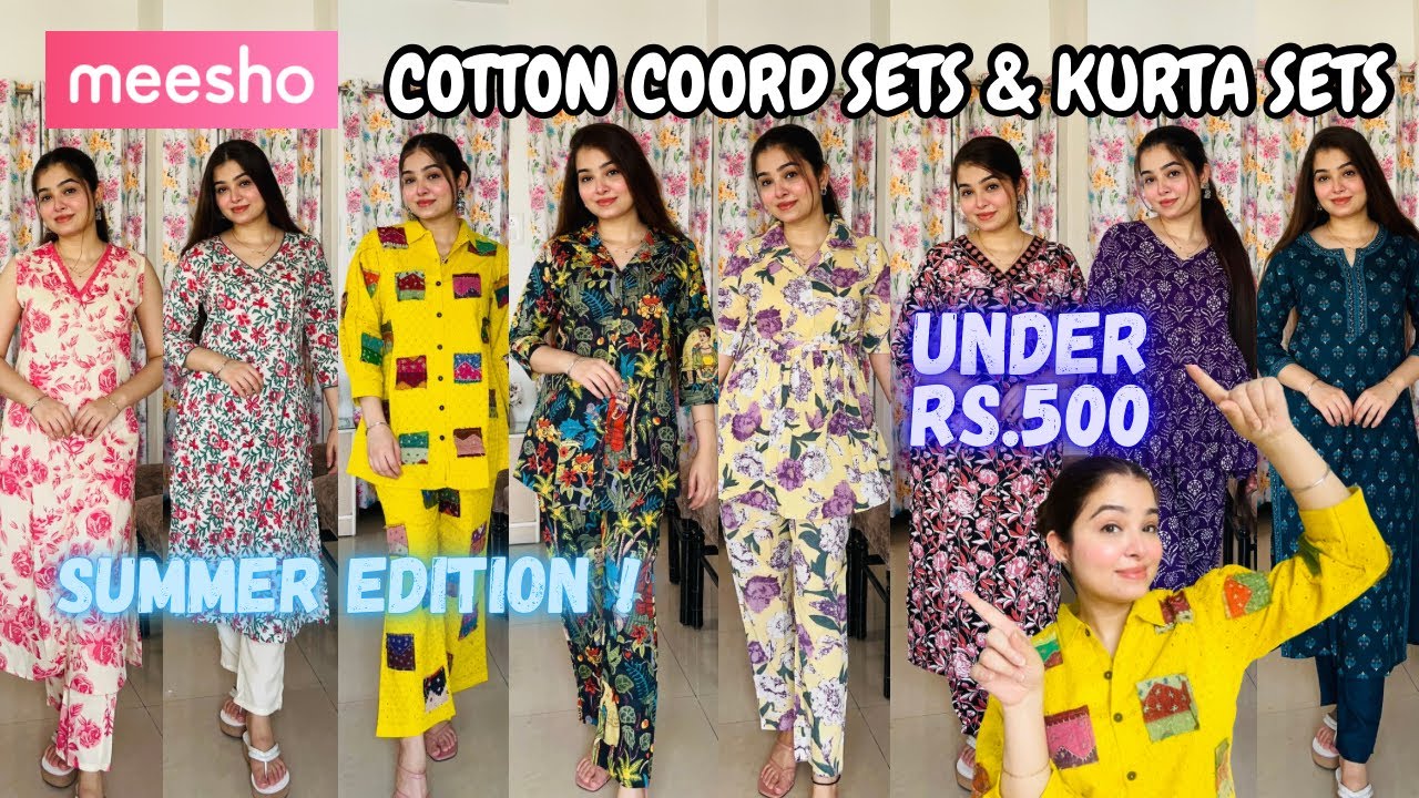 Huge Meesho Cotton Co-ord Set And Kurta Set Haul Under Rs.500 || Cotton ...