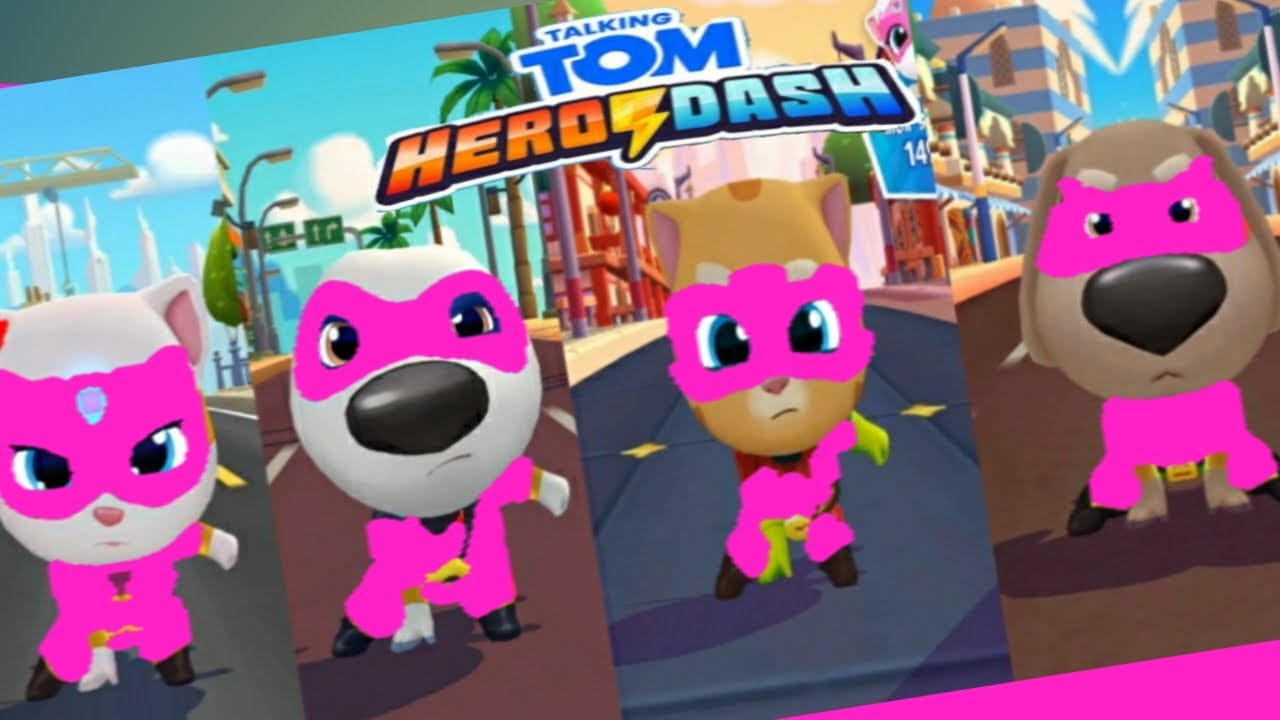 TALKING TOM HERO DASH -- ALL PINK HERO CHARACTER CLASSIC RUN FAST RUN ...
