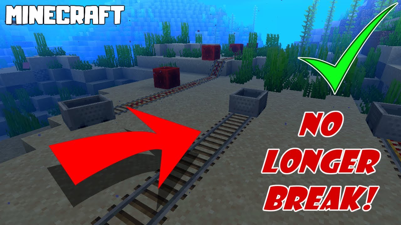 MINECRAFT | Rails No Longer Break by Water! Can Make Cool Underwater ...