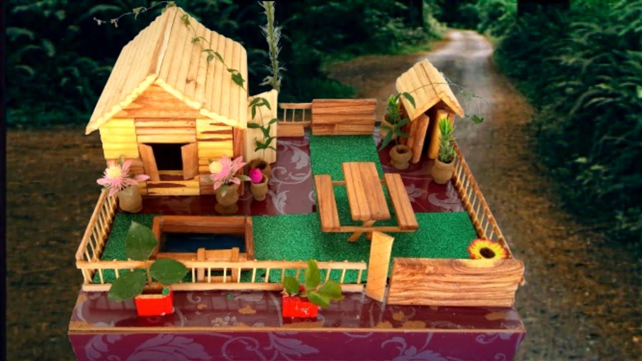 How to make miniature house with cardboard | Simple Mini House Making ...