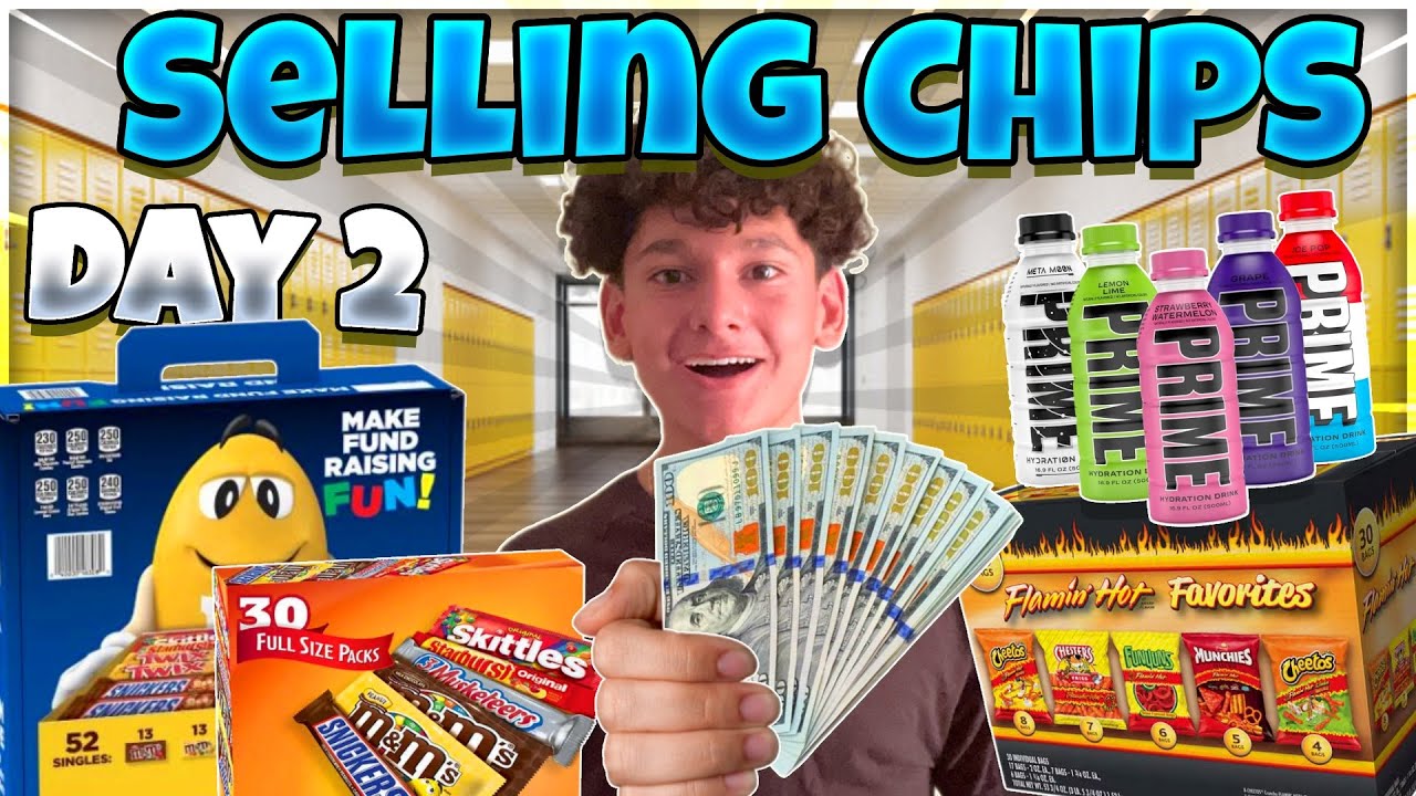 Selling Chips and Candy At School Day 2 To Make Money - YouTube
