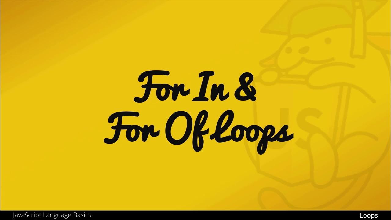 JavaScript Loops You Never Knew About!!! For In and For Of Loops - YouTube