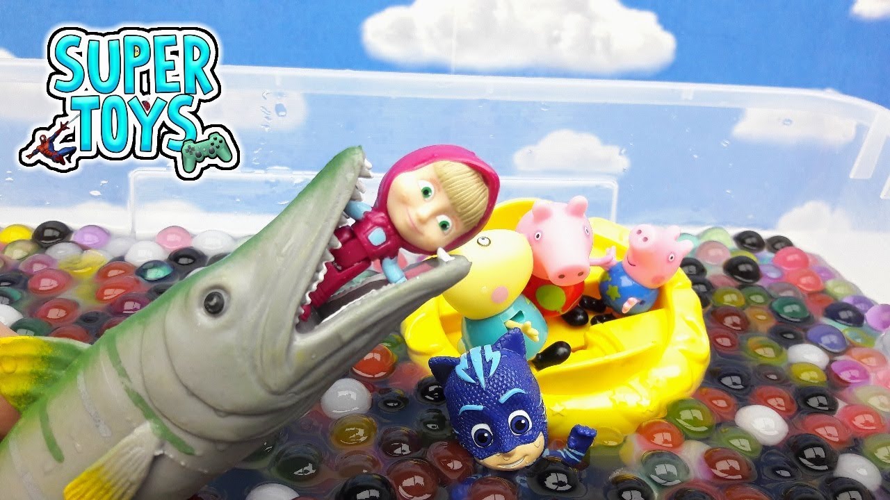 PEPPA PIG GEORGE PJ MASKS MASHA E ORSO E LO SQUALO - un bagno in ...