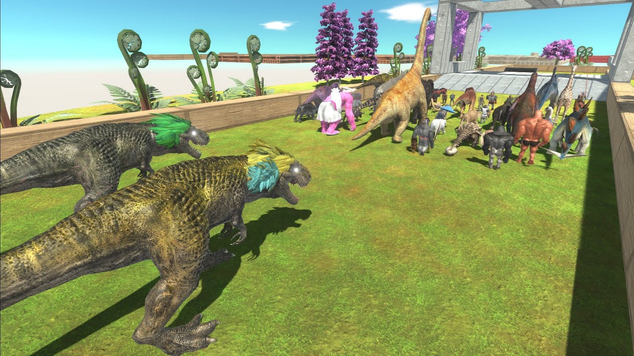 Trying to escape from JOKER & HARLEY QUINN T-REX - Animal Revolt Battle ...