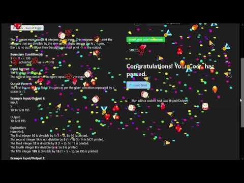 Today Skillrack Daily Challenge -Divisible -Sum of Digits -Program Id-9494 -in c language - YouTube