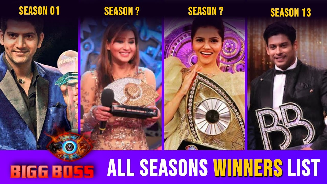 Big Boss All Seasons Winners List | Season 1 To 16 | Colors Tv - YouTube