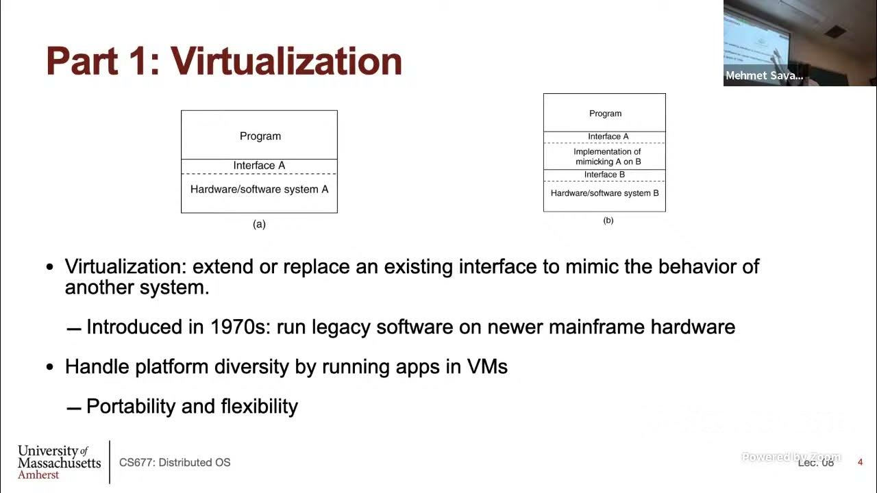 UMass CS677 (Spring'24) - Lecture 08 - Virtualization - YouTube