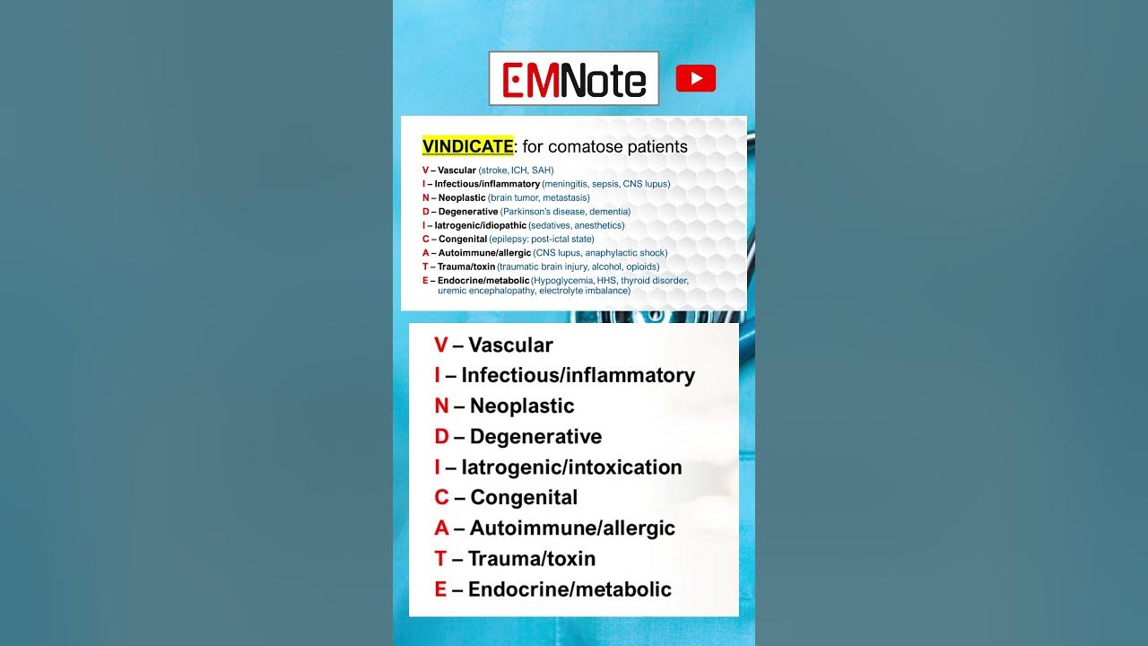 Differential Diagnosis with VINDICATE Mnemonic - YouTube