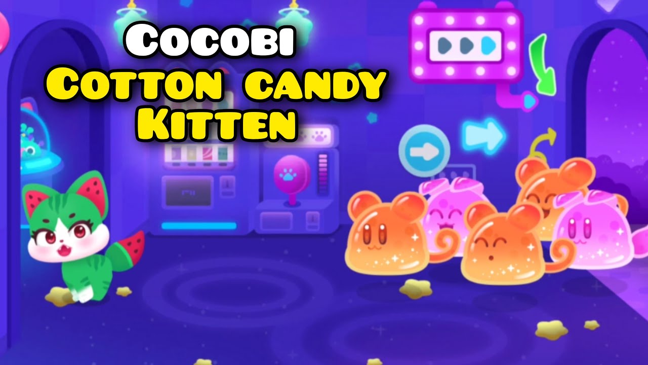 Cocobi Cotton Candy Kitten! New cats playing a new mini game - YouTube