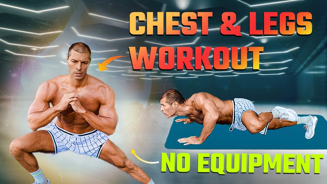 12 Minute Bodyweight Chest & Leg Workout At Home | No Equipment | No ...
