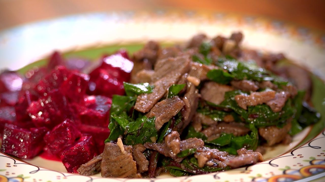 Sautéed Beef with Beet Greens & Creamy Horseradish Beets | John Soules ...