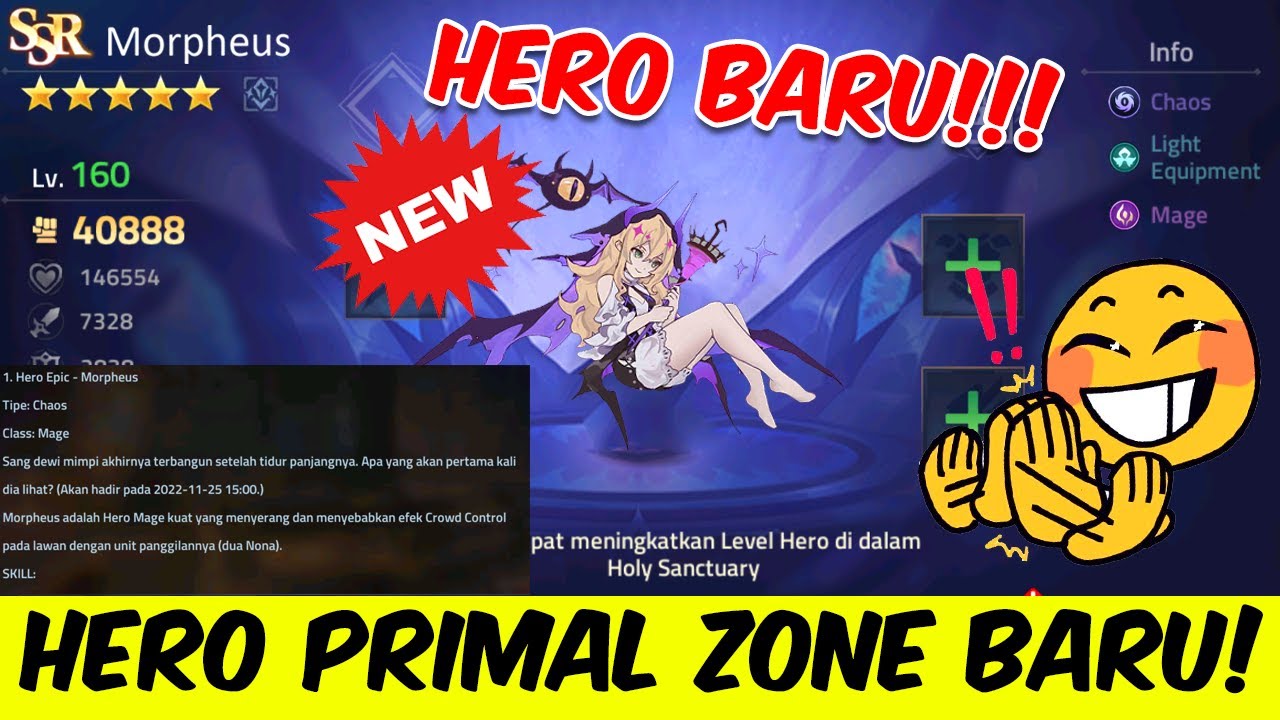 LET'S GO!! HERO PRIMAL ZONE BARU!!! MORPHEUS HERO CHAOS MAGE DENGAN SKILL CC YANG GOKIL! MLA ...