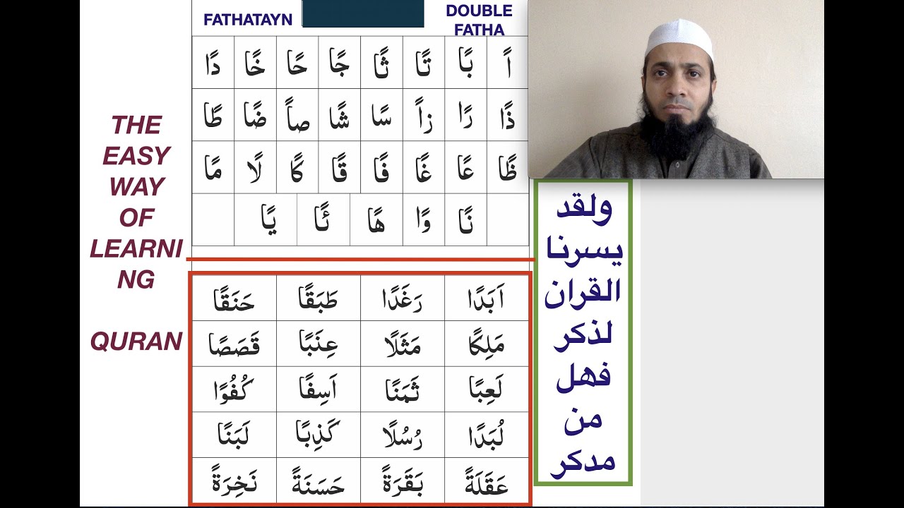 14TH LESSON OF LEARNING QURAN (FATHATAIN OR DOUBLE DHUMMAH EXERCISE ...