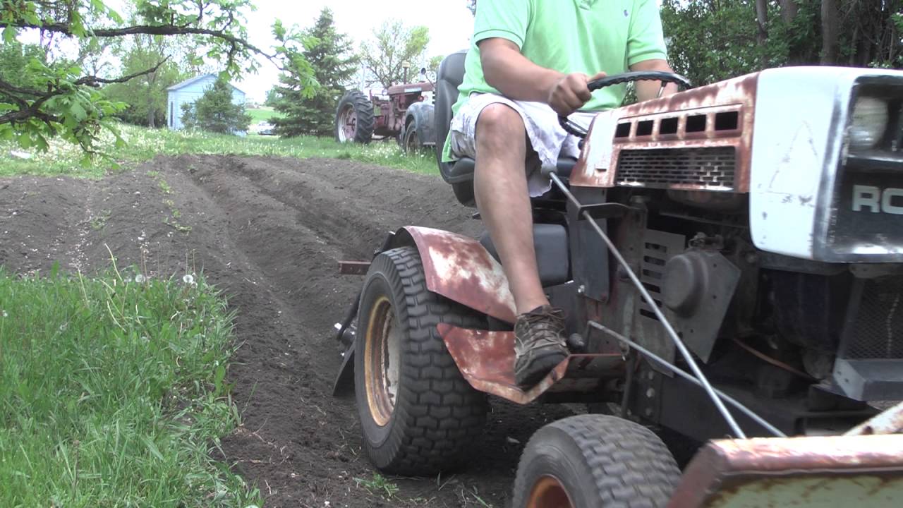 Sears roper tractor garden hiller - YouTube