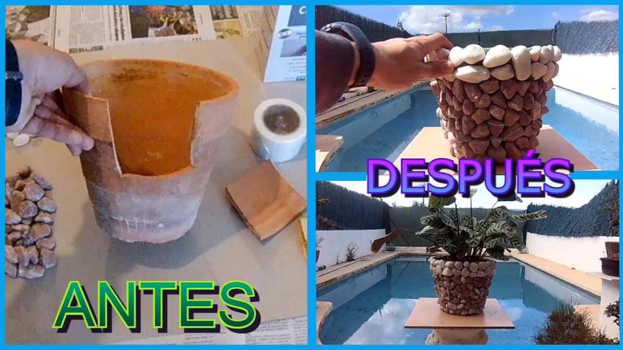 Restaurar, reciclar una maceta rota - YouTube
