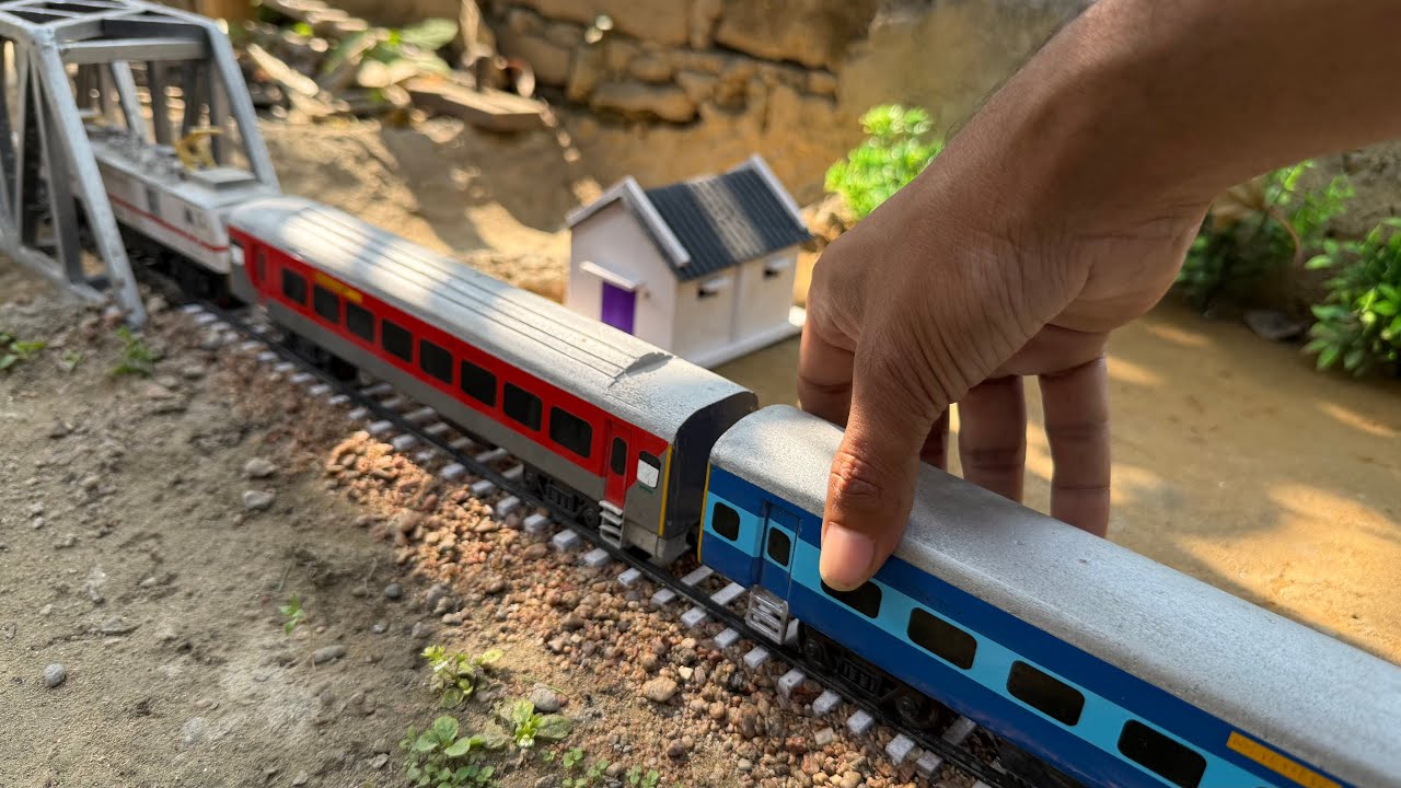 indian toy train wap 7 and wag9 lhb and icf coaches - YouTube