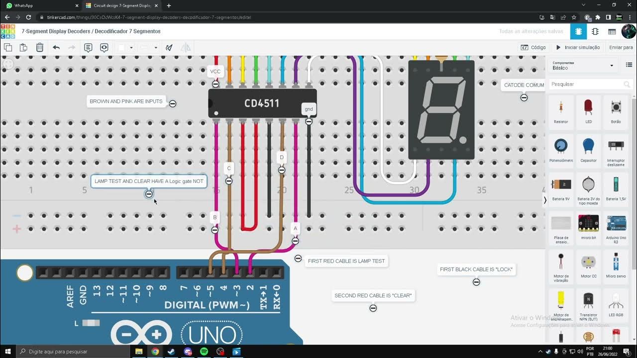 How to use 7-Segments Display Decoder in Tinkercad - YouTube