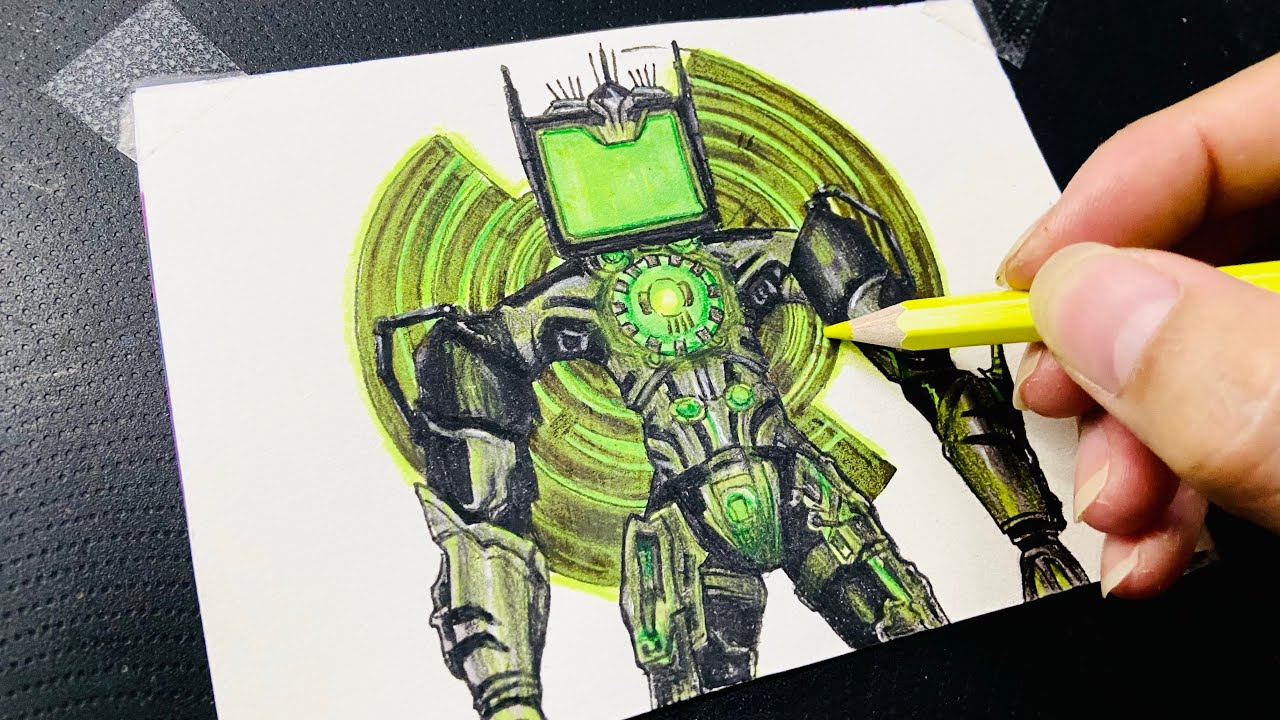 How to draw semi titan computer man in skibidi toilet 80 (part 1 ...
