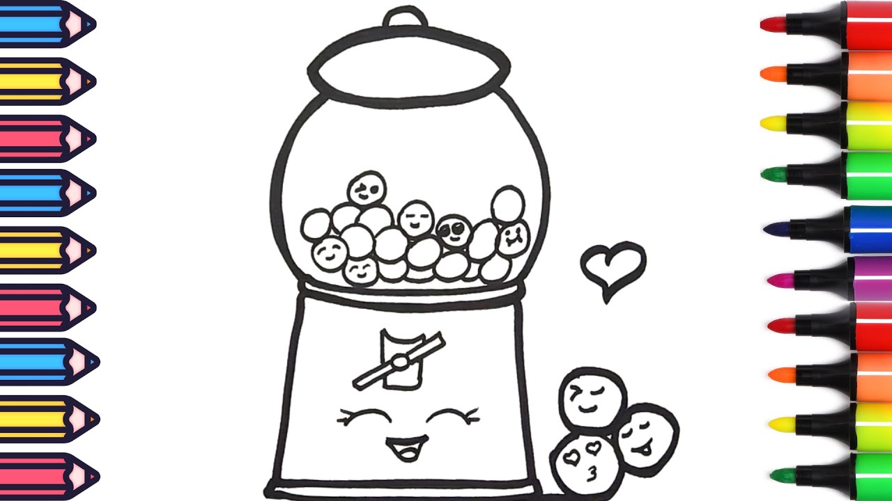 How to draw Gumball machine | learn to draw | easy drawing Gumball ...