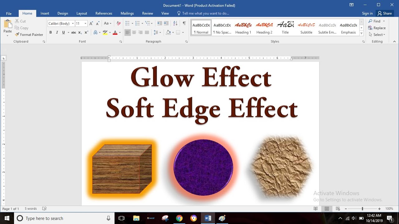 Glow Effect On Shape And Apply Soft Edge In Shape In MS Word In Hindi glow-effect-on-shape-and-apply-soft-edge-in-shape-in-ms-word-in-hindi