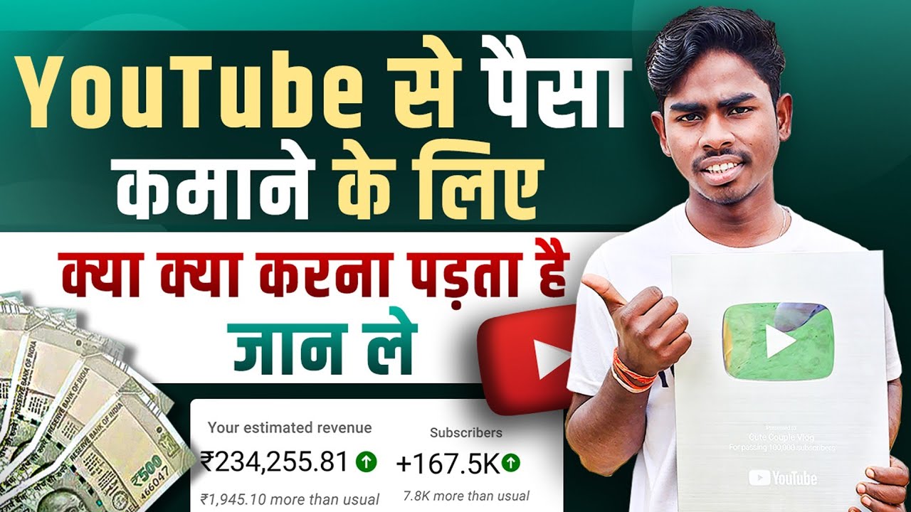 YouTube se paisa kamane ke liye kya kya karna parta hai | Ye jaan le | #sunilwalatech - YouTube