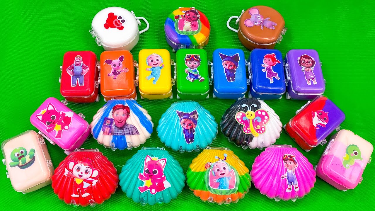 Rainbow SLIME: Hunting Pinkfong, Cocomelon Suitcase, Seashell Colorful ...