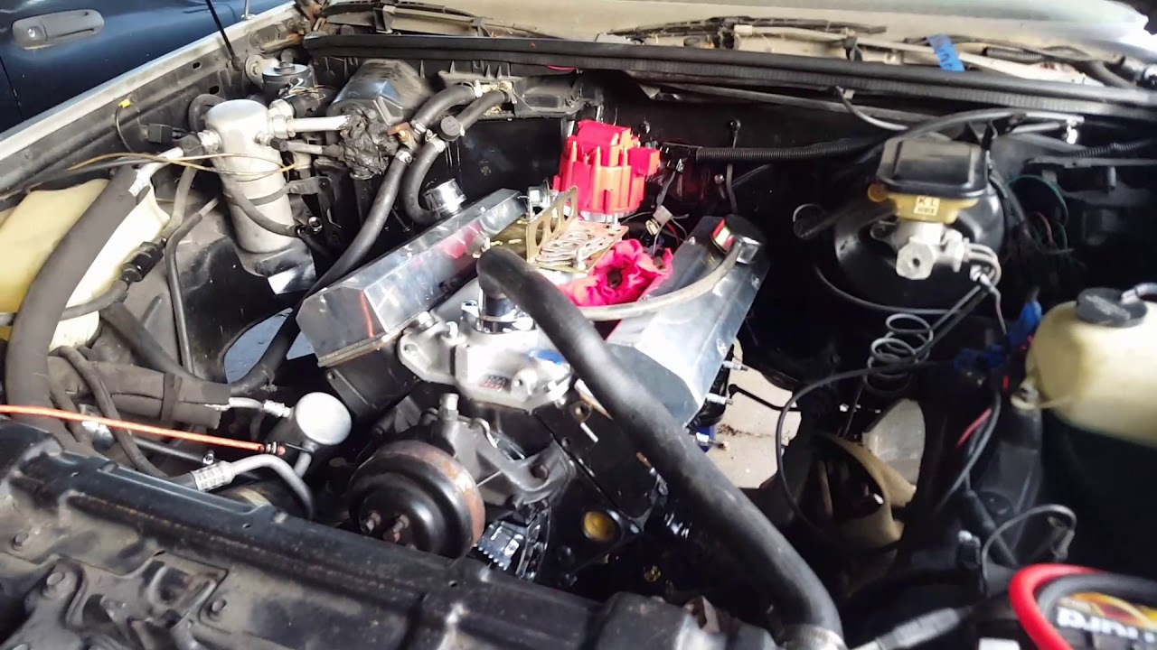 Chevy 350 gbody swap. Engine is in! - YouTube