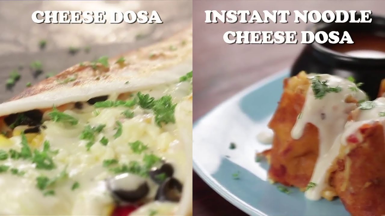 Cheese Dosa & Instant Noodle Cheese Dosa | Street Style Maggi Dosa ...