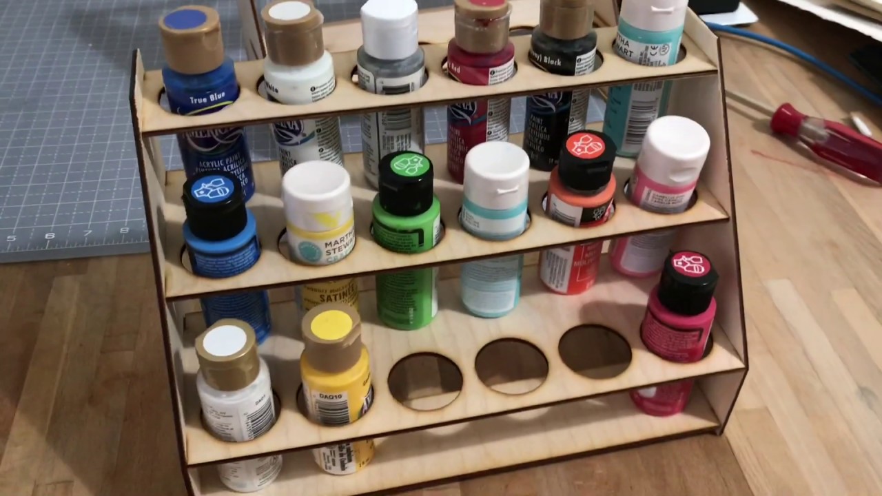 How To Make A Lasercut Paint Rack With A Muse Full Set Up - YouTube