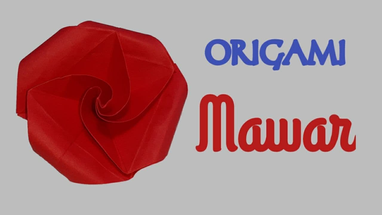 Origami Bunga Mawar | Cara Membuat Origami Bunga Mawar | Origami Rose ...