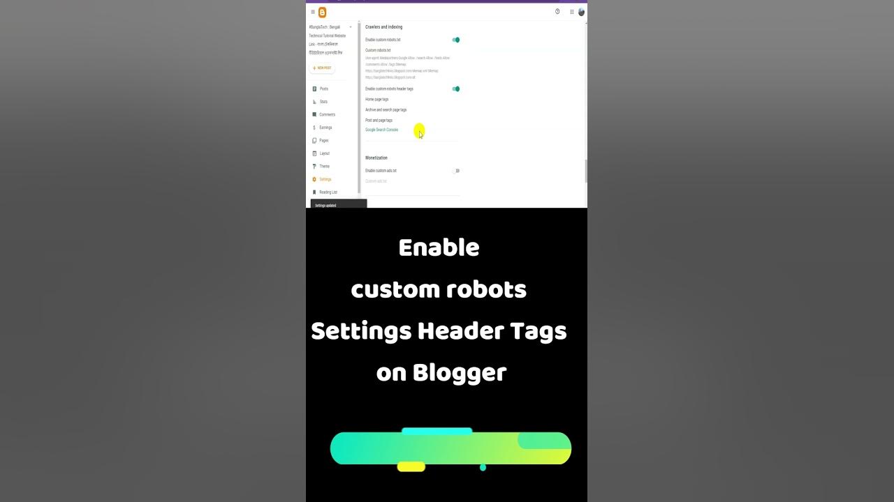 Blogspot Tubes : Enable custom robots header tags on Blogger - How Settings Header Tags on ...