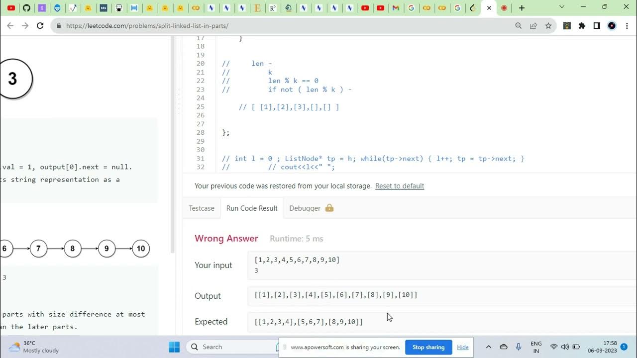 Leetcode Daily 725 Split Linked List In Parts 6 9 23 Linklist