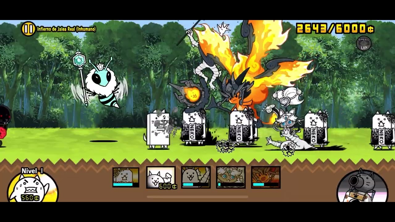 The Battle Cats | Abeja reina alien última fase usando solo una línea ...