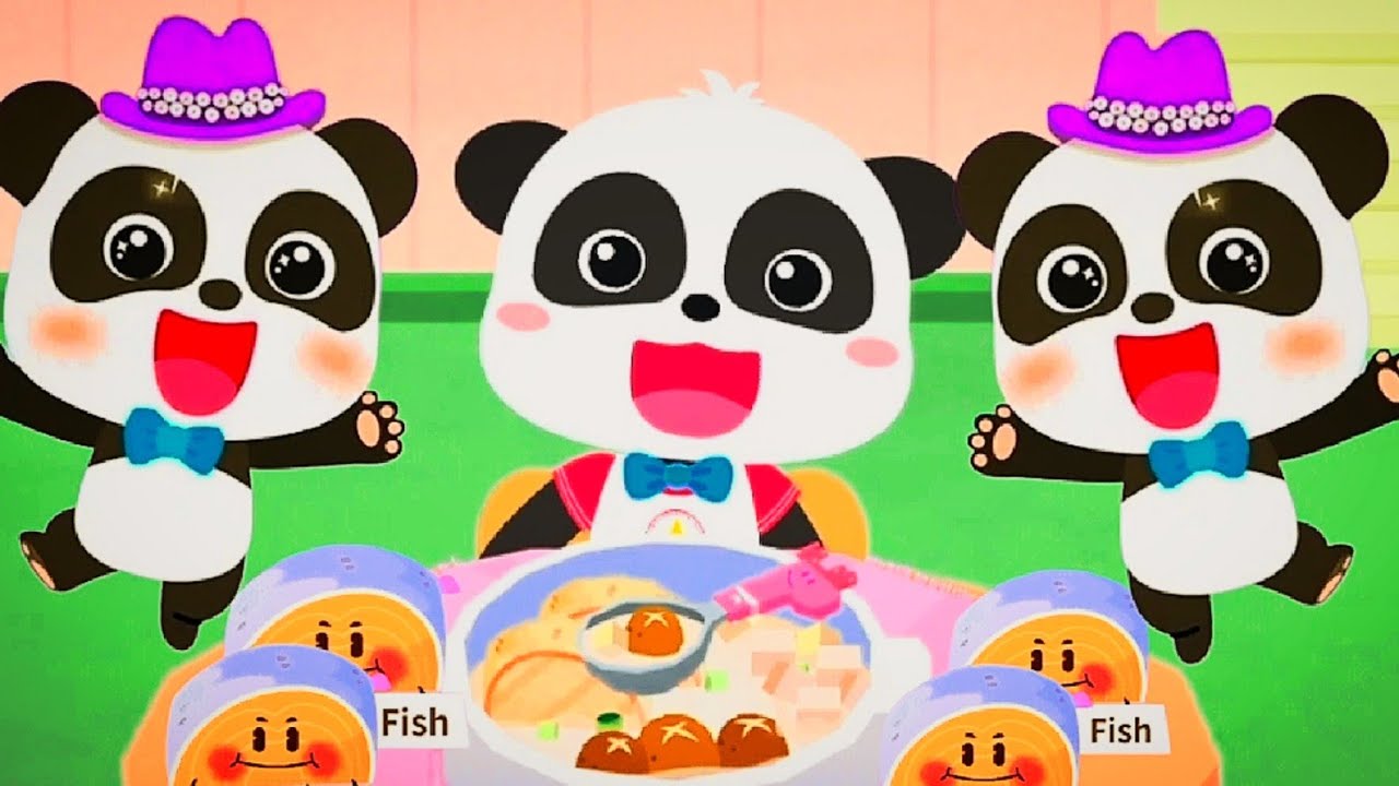 Magic Kitchen l Babybus l kids game l Fish Dinner Making lLittle Panda ...
