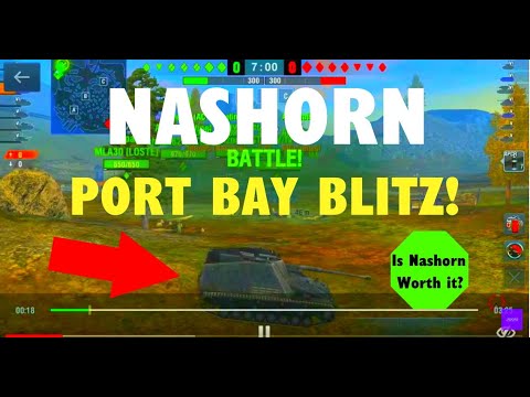 World of Tanks Blitz NASHORN Port Bay WOTB Replay - YouTube