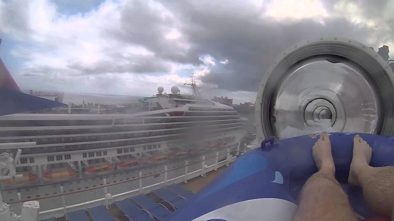 Ride on the AquaDuck Water Slide - Disney Dream Cruise Ship - YouTube