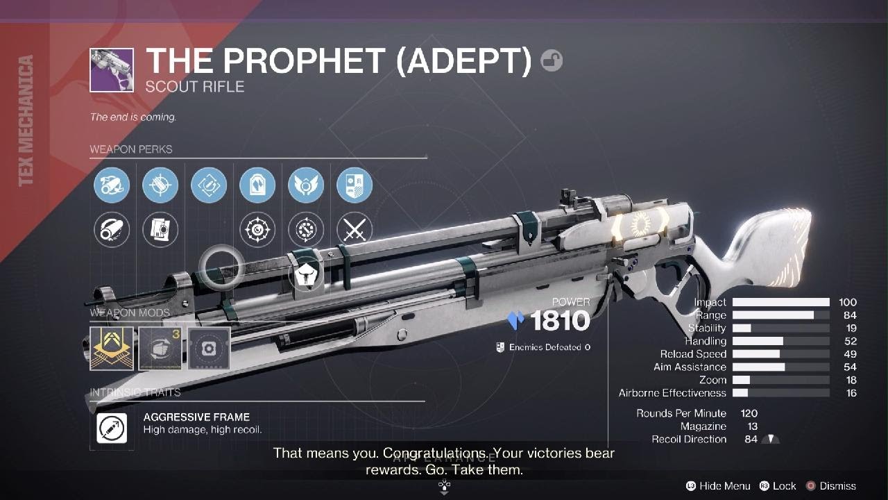 TRIALS of OSIRIS run 🫣THE PROPHET ( ADEPT ) GODROLL?!?!?!? - YouTube